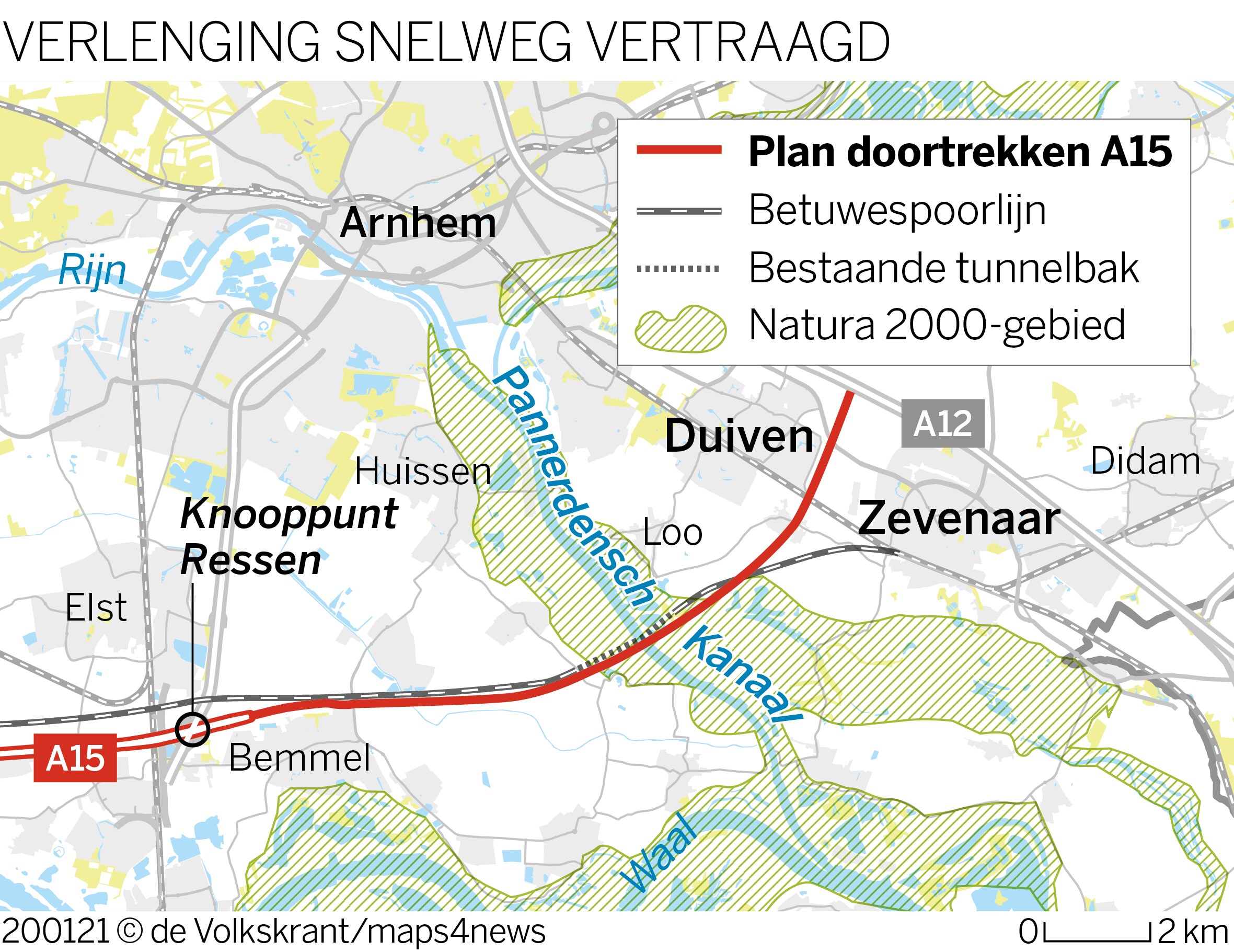 Doortrekken A15 loopt opnieuw vertraging op | de Volkskrant