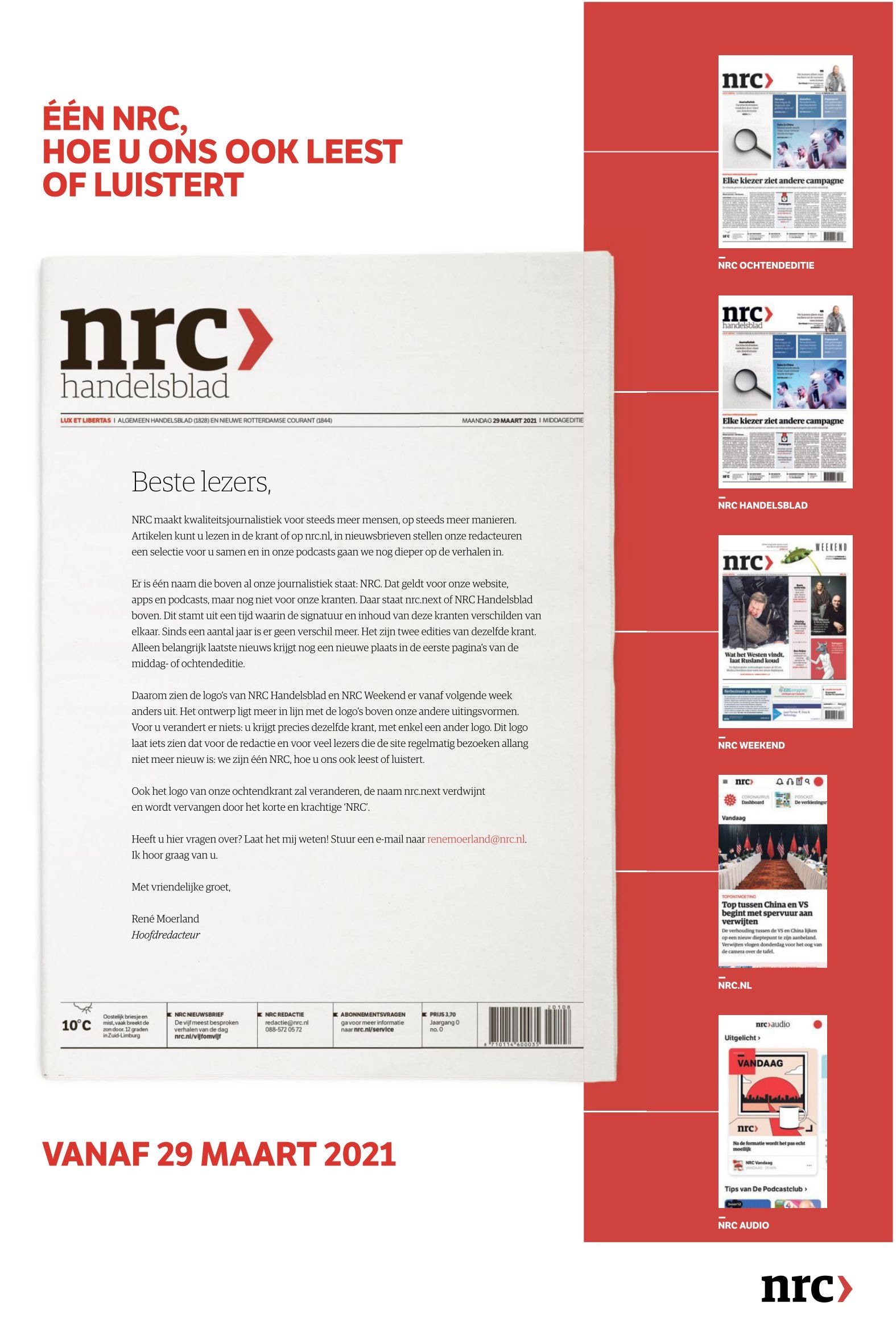 De naam nrc.next verdwijnt: hoe de dwarse ochtendkrant zijn eigen ...