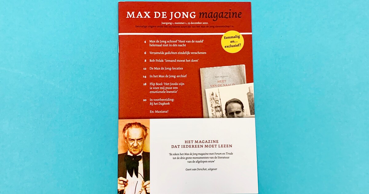 In het universum van het Max de Jong magazine is de auteur ‘een van de drie grote monumenten van ...