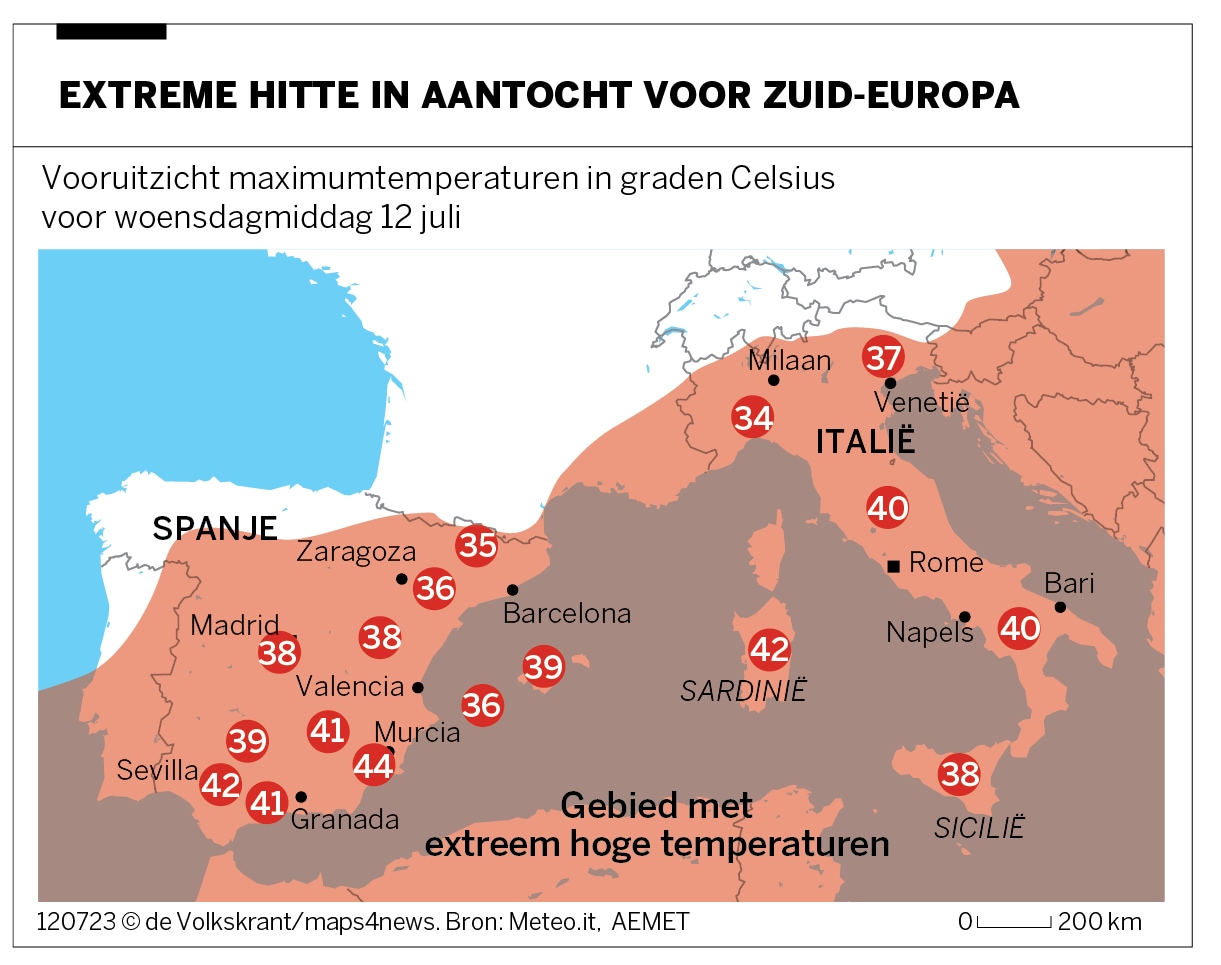 Extreme hitte verwacht in Zuid-Europa: weeralarm, gezondheidsrisico’s ...