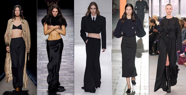 Zo draagt u de slanke, lange rok, die dit seizoen veelvuldig over de ...