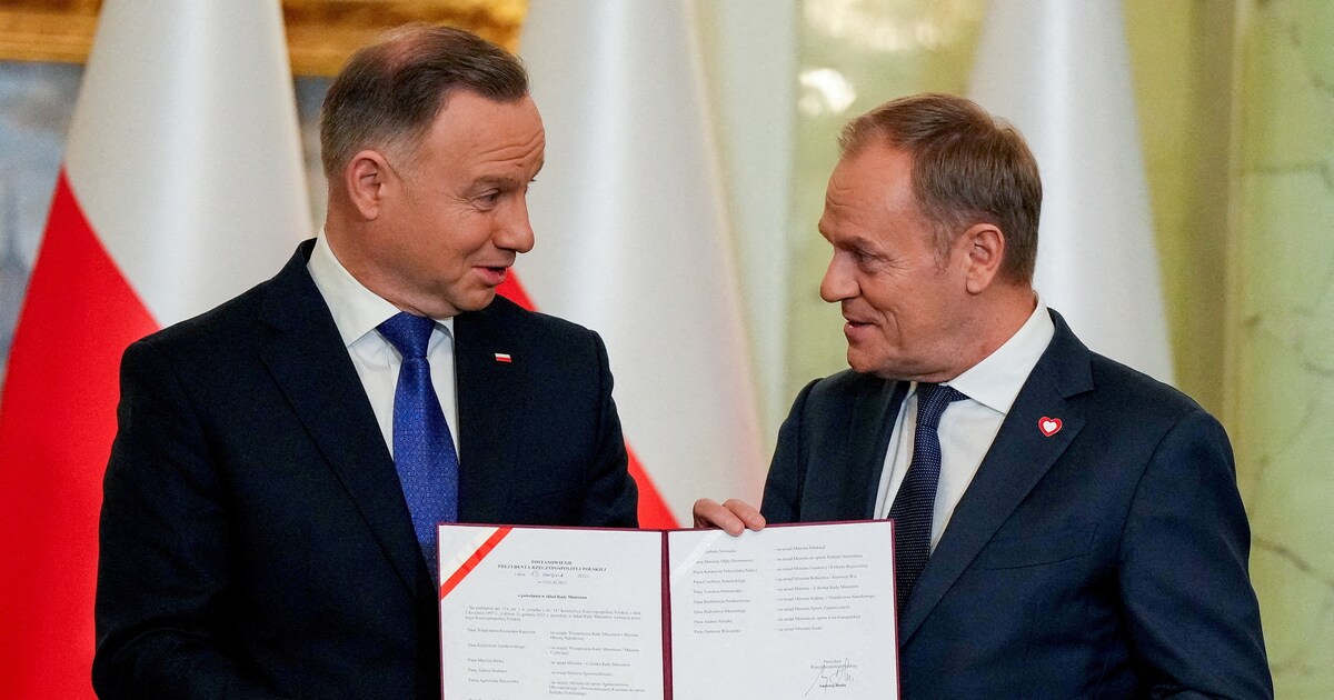 Eerste krachtmeting in Polen: president blokkeert begroting van nieuwe regering Tusk | de Volkskrant