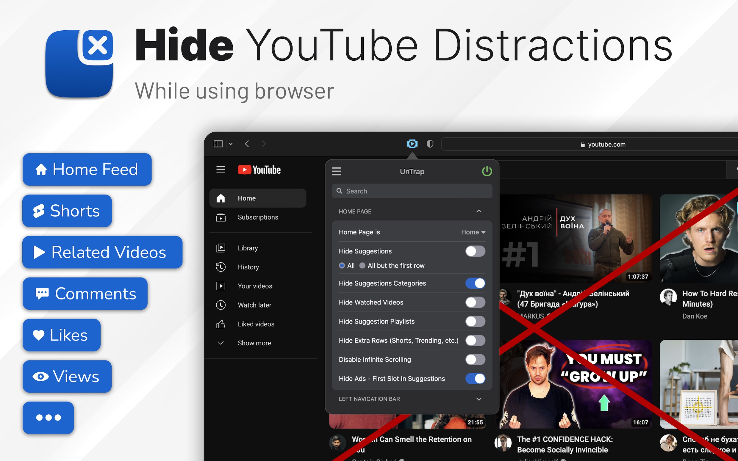 Met ‘UnTrap for YouTube’ kun je het hele platform naar je hand zetten ...