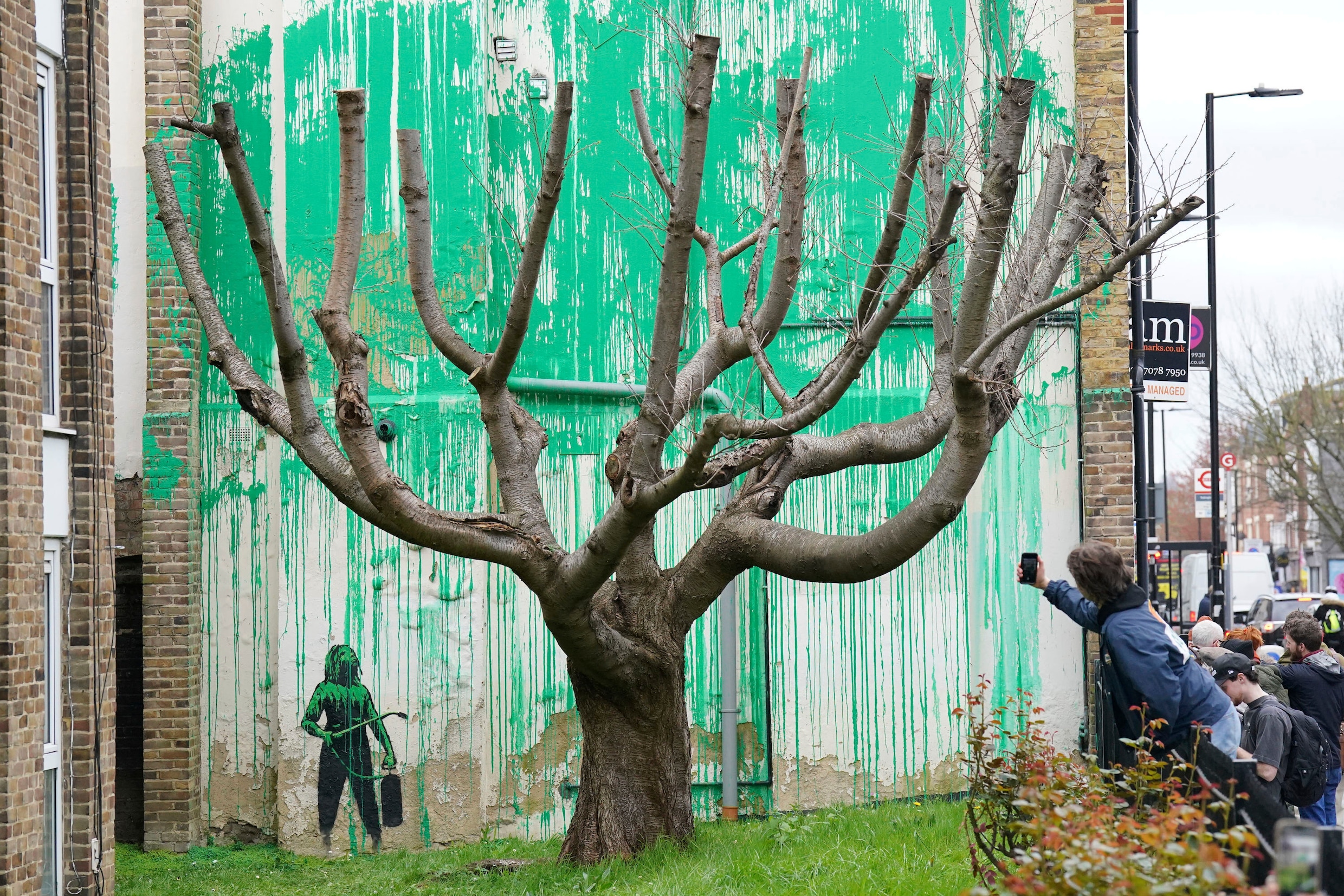Opeens staat er een boom van Banksy in Londen: ‘Iemand moet de ... Opeens staat er een boom van Banksy in Londen: ‘Iemand moet de ...