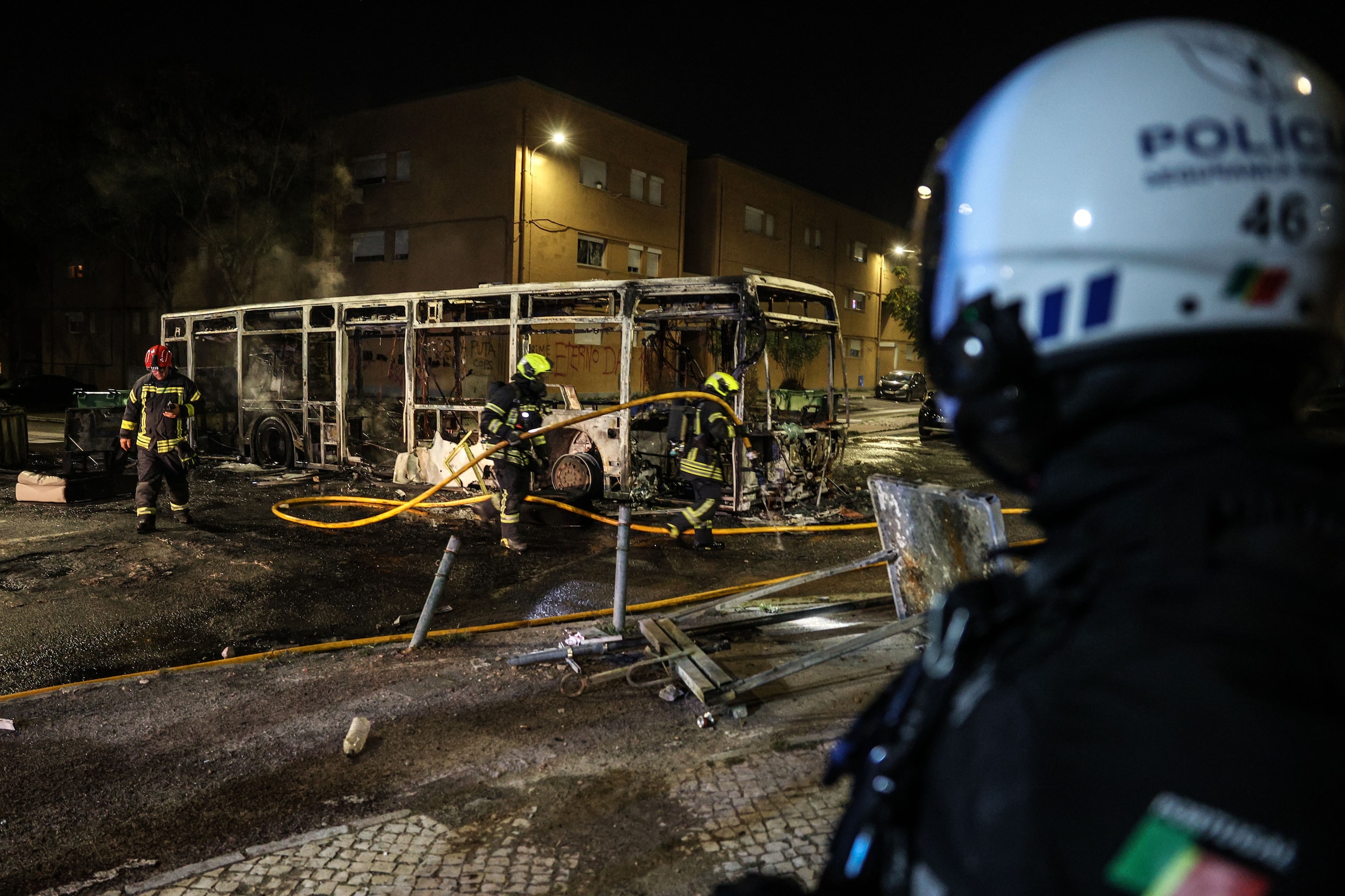 Derde nacht van heftige rellen in Lissabon na dood zwarte man door ...