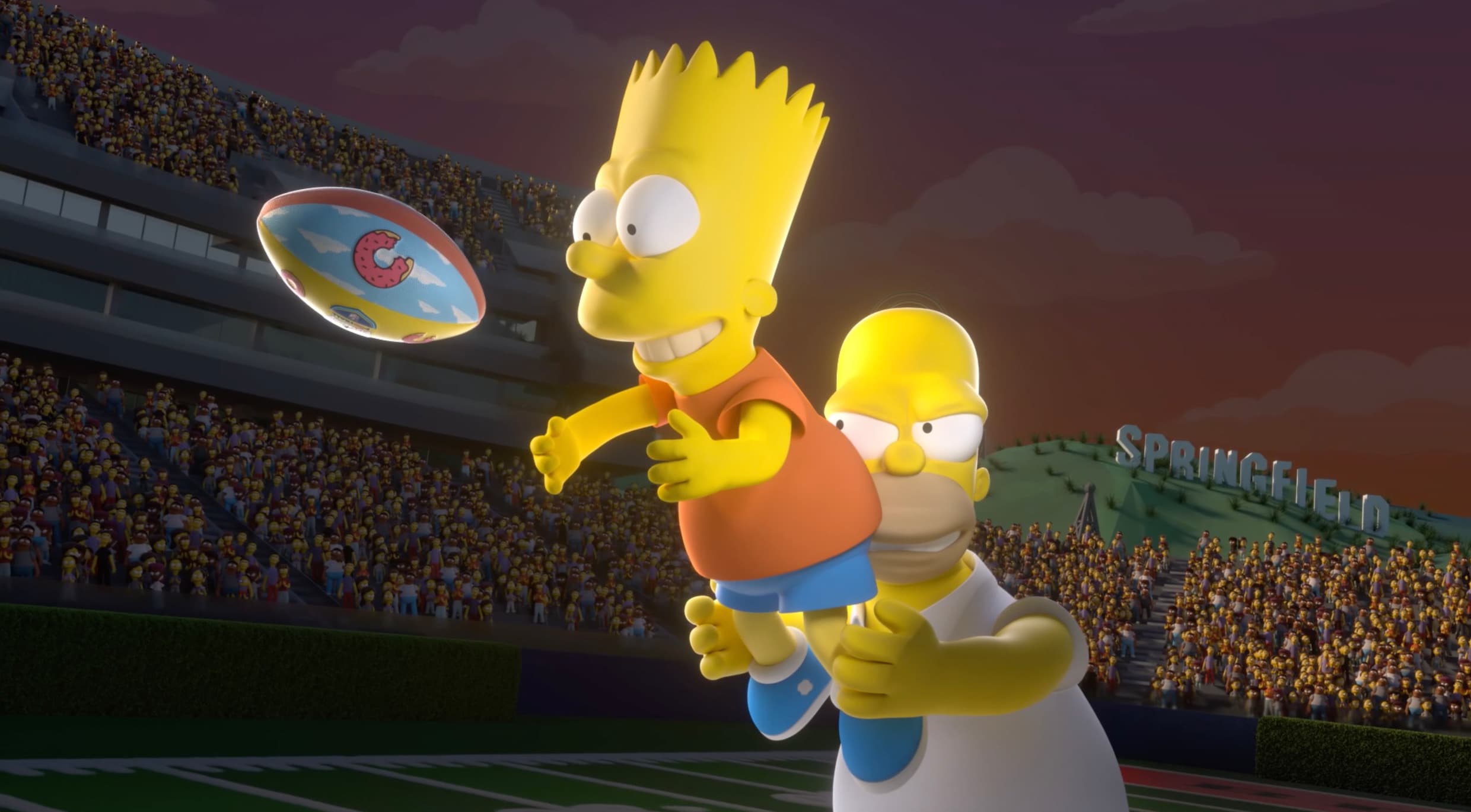 Sport en onbegrensde 3D-technologie: Bart Simpson in de Super Bowl, zou ...