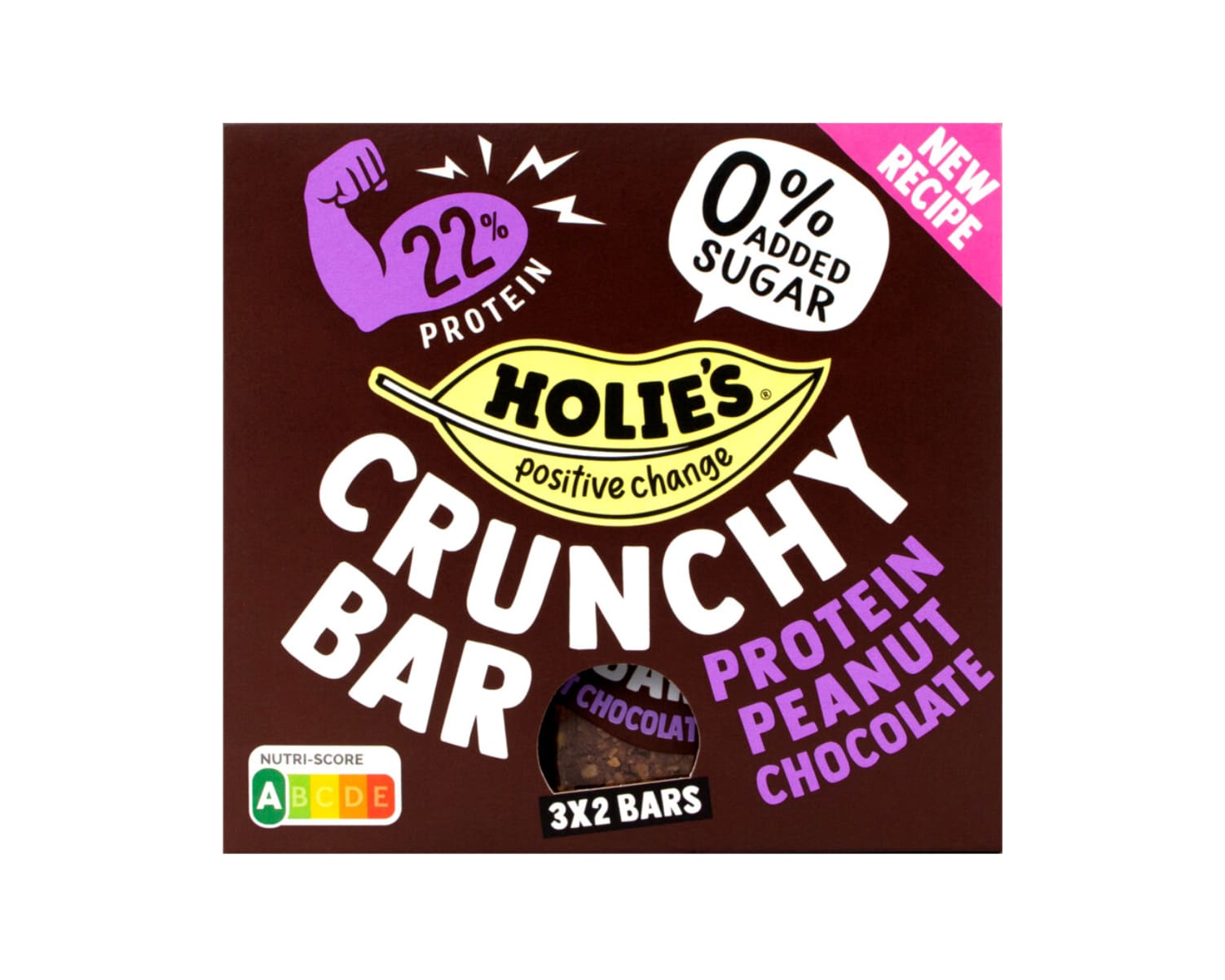 Door de speltvlokken, wortelvezel en geroosterde pinda’s geven de repen ...