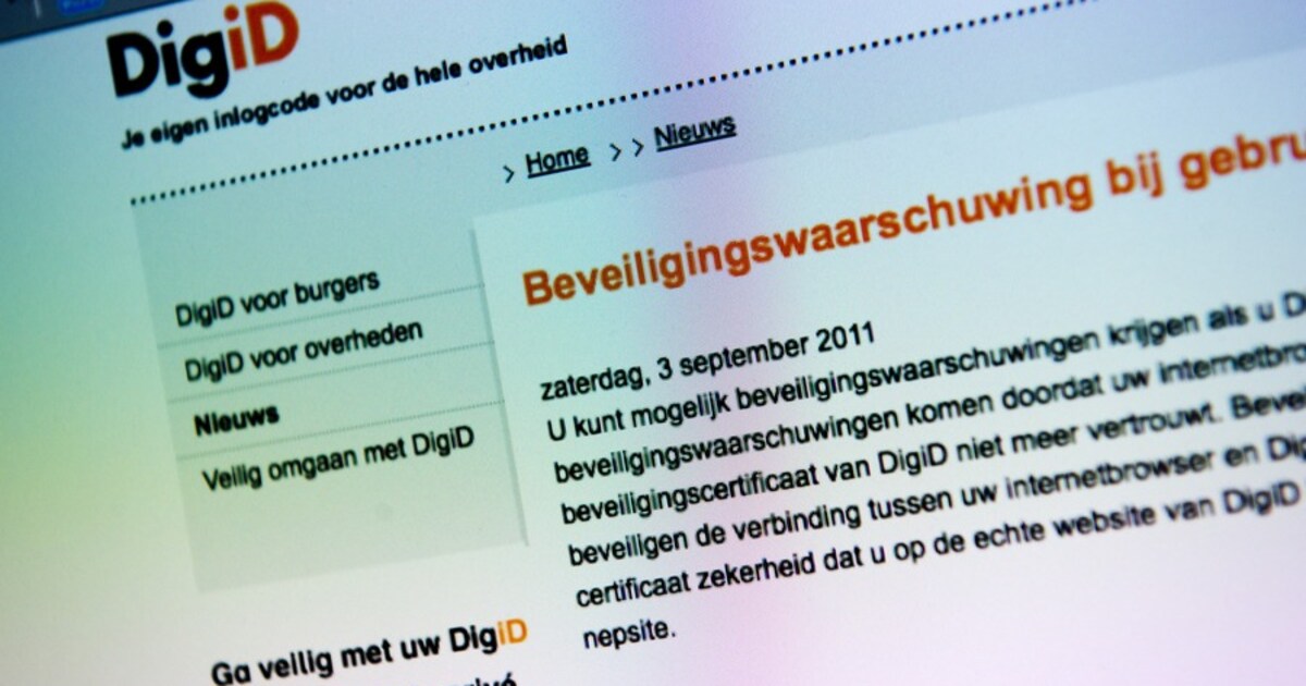 DigiD weer veilig te gebruiken; Diginotar werkte zelf 'volstrekt ...